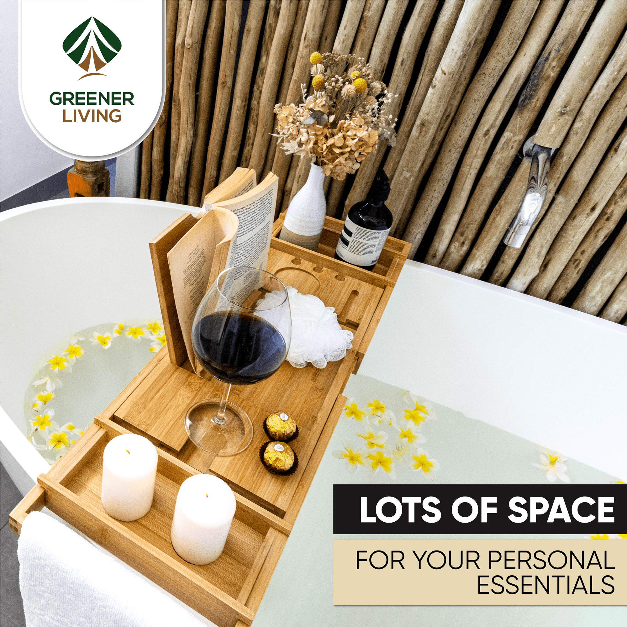 Luxury Bath Caddy With Extending Sides – Greener Living