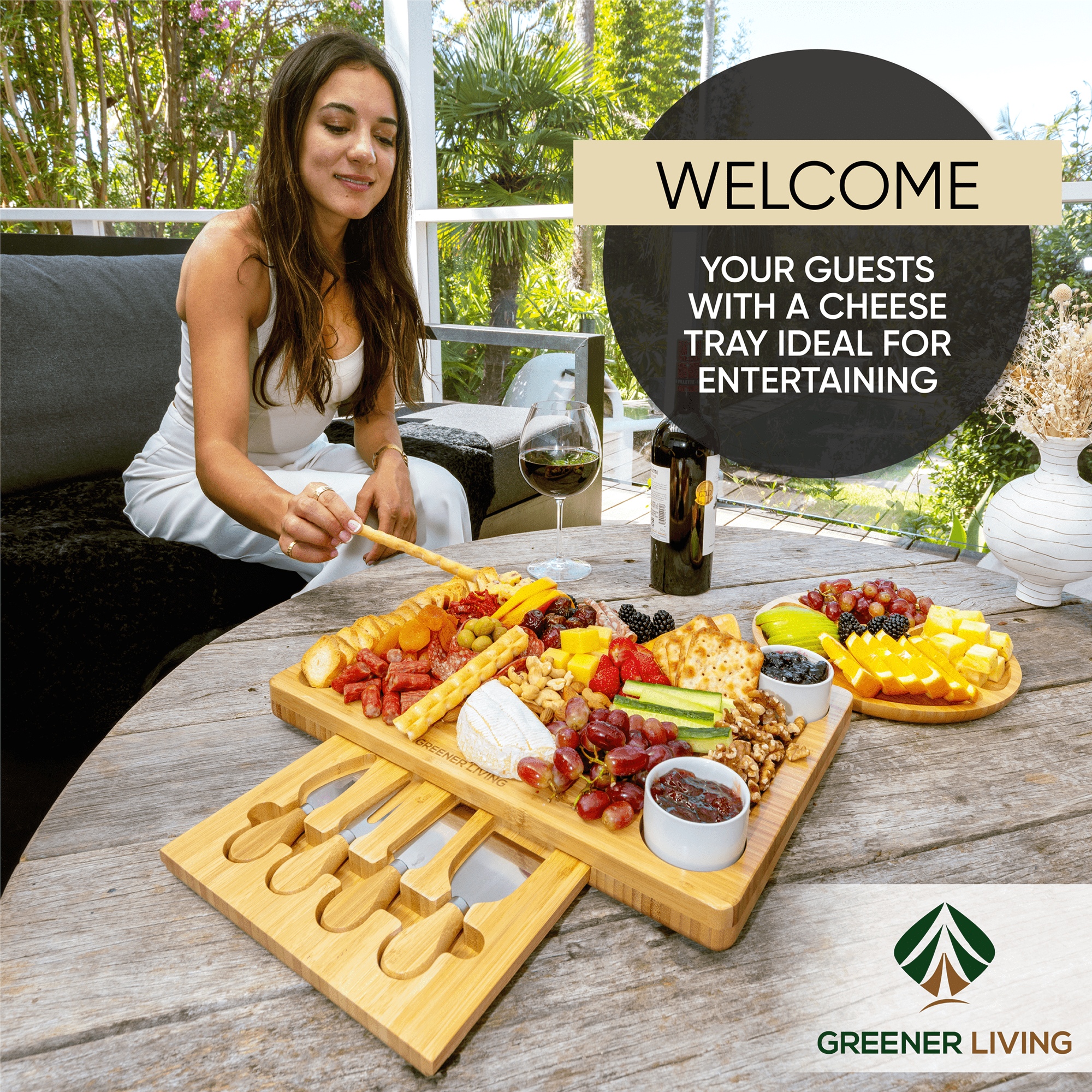 Sleek Cheese Board With Knife Set – Greener Living